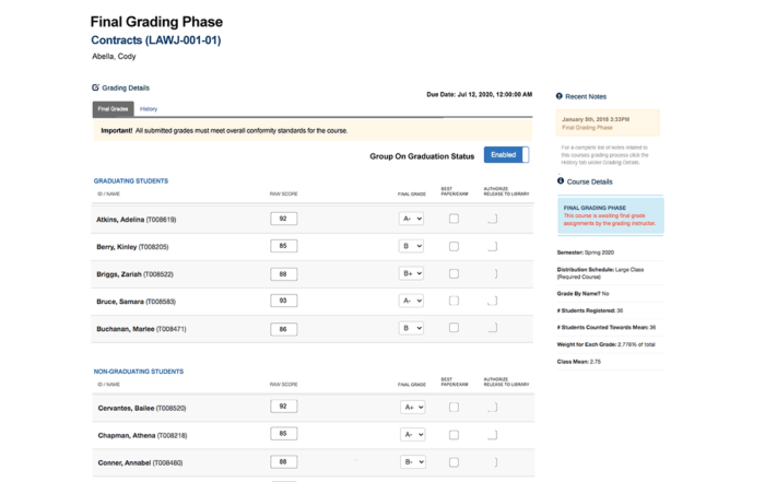 Grading – AppointLink – Higher Education Power Tools