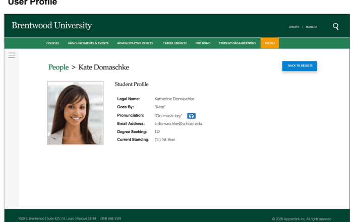 Student Directories and Profiles – AppointLink – Higher Education Power ...